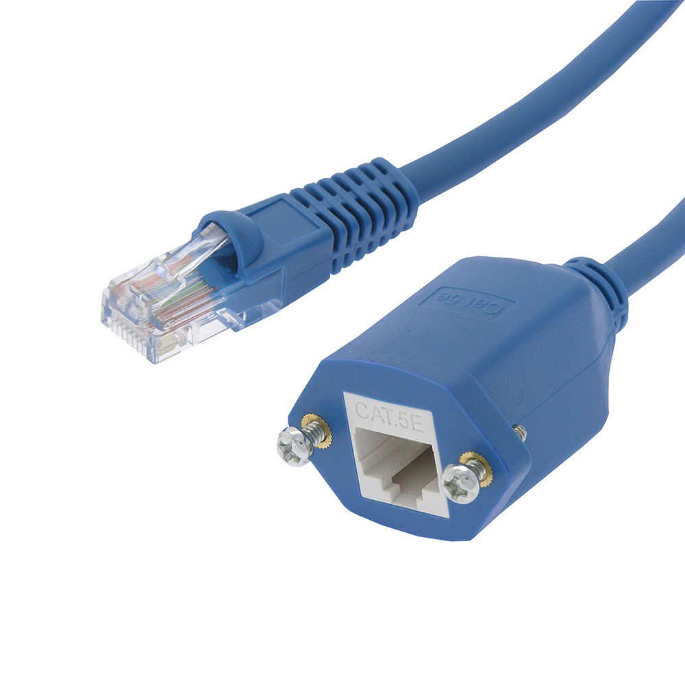 2Ft Panel-Mount Cat.5E Ethernet Cable Blue - Bestlink Netware