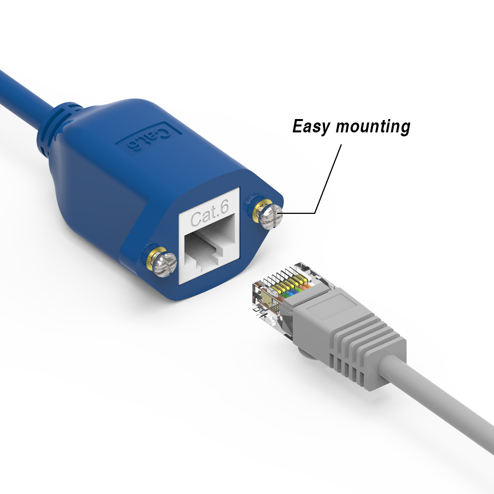 1Ft Panel-Mount Cat.6 Ethernet Cable Blue - Bestlink Netware