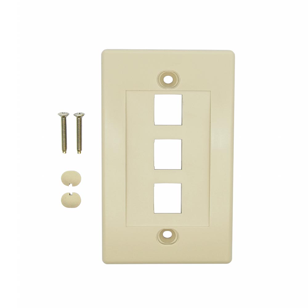 3Port Keystone Wallplate Ivory Decora Type - Bestlink Netware