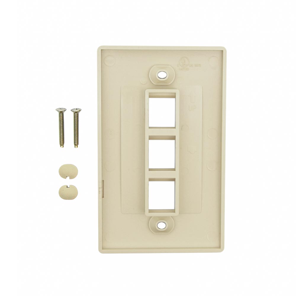 3Port Keystone Wallplate Ivory Decora Type - Bestlink Netware