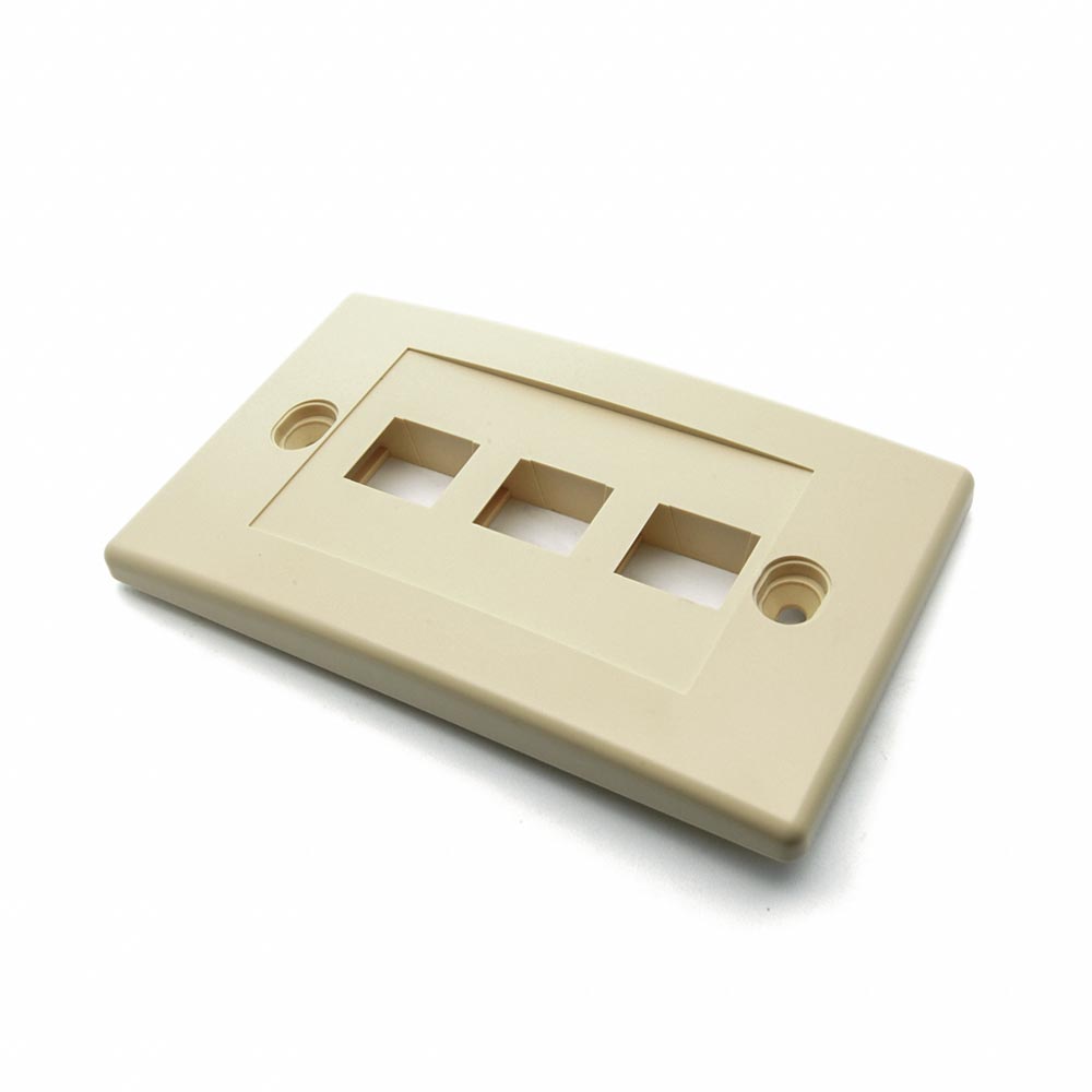 3Port Keystone Wallplate Ivory Decora Type - Bestlink Netware