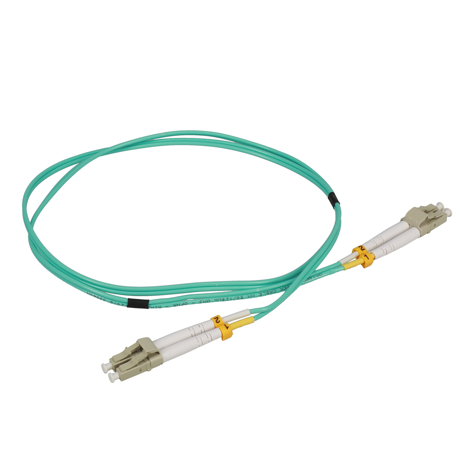 1m LC/UPC-LC/UPC OM3 Multimode Duplex Aqua Fiber Optic Patch Cable - Bestlink Netware