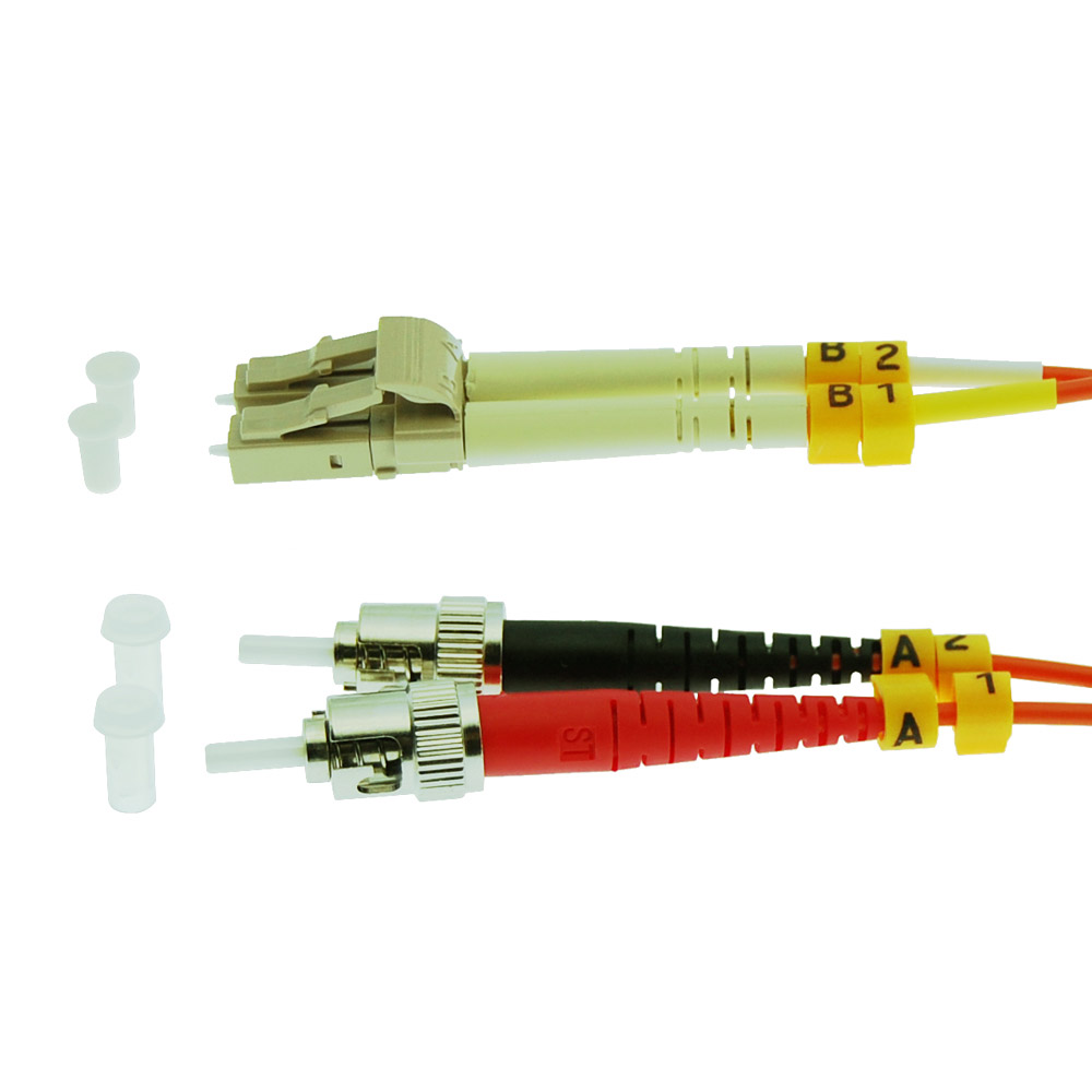 3m LC/UPC-ST/UPC OM1 Multimode Duplex Fiber Optic Patch Cable ...
