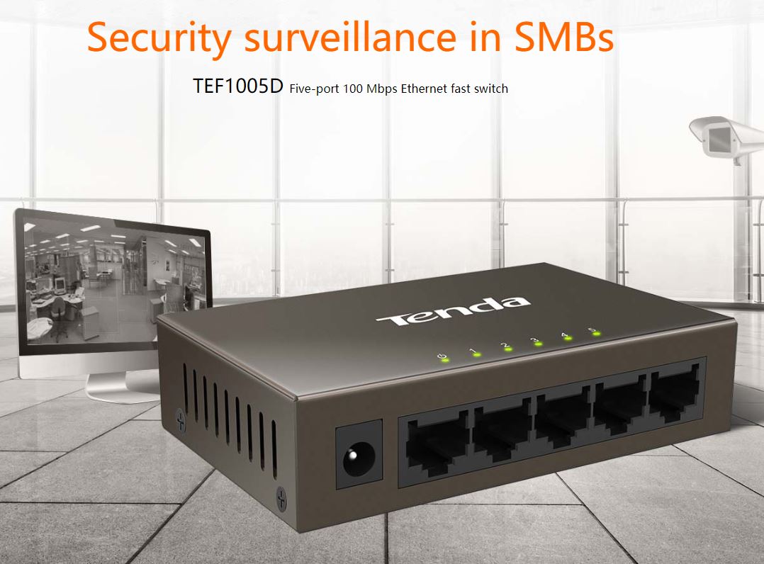 5-port 10/100Mbps Ethernet switch Tenda (TEF1005D) - Bestlink Netware