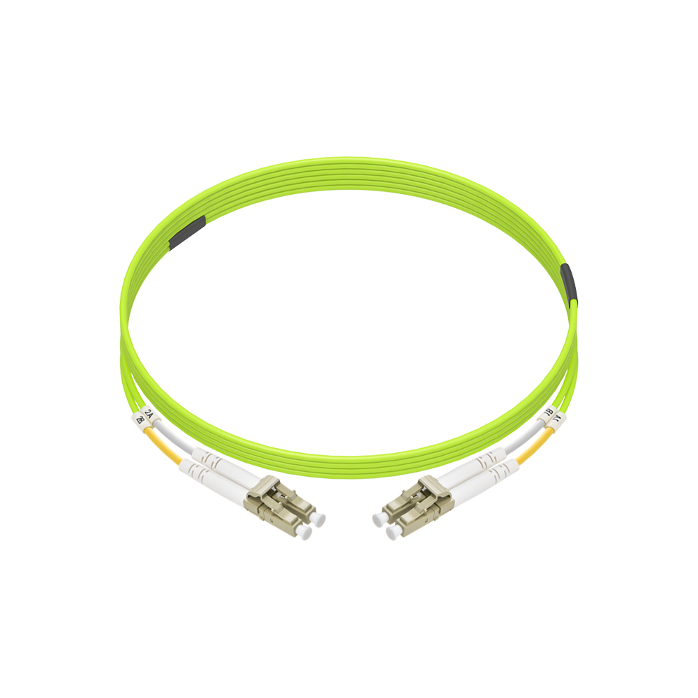 1m LC/UPC-LC/UPC OM5 Multimode Duplex OFNR 2.0mm Green Fiber Optic ...