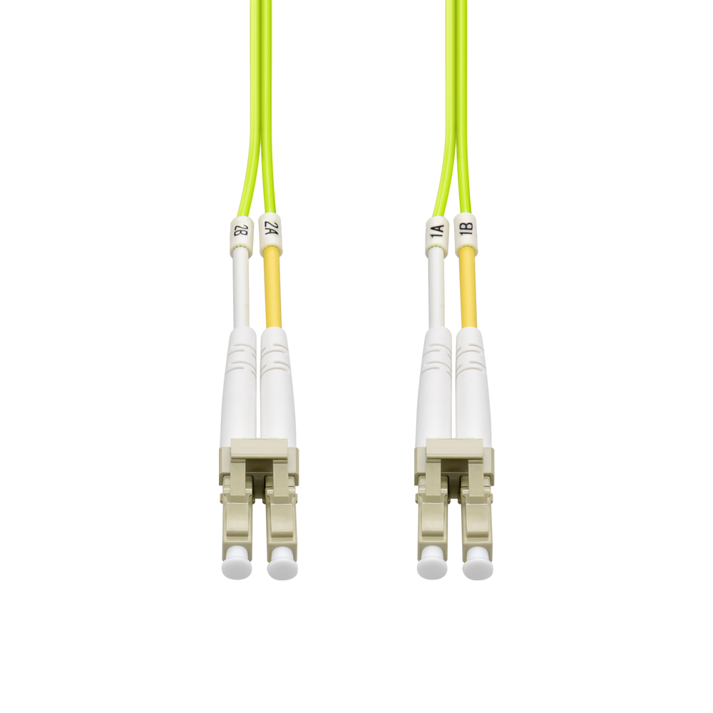10m LC/UPC-LC/UPC OM5 Multimode Duplex OFNR 2.0mm Green Fiber Optic ...