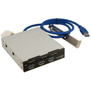 USB3.0 Front Panel Card Reader w/3Port USB3.0 Hub - Bestlink Netware